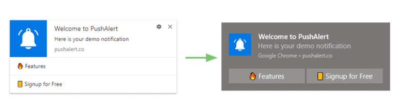 Google Chrome 68 and beyond to now use Windows 10 Native Notifications | PushAlert Blog